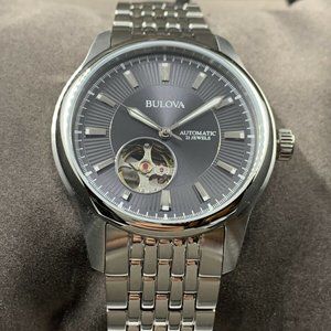 Bulova | Accessories | Bulova Open Heart Automatic Ss Gray Dial Watch ...
